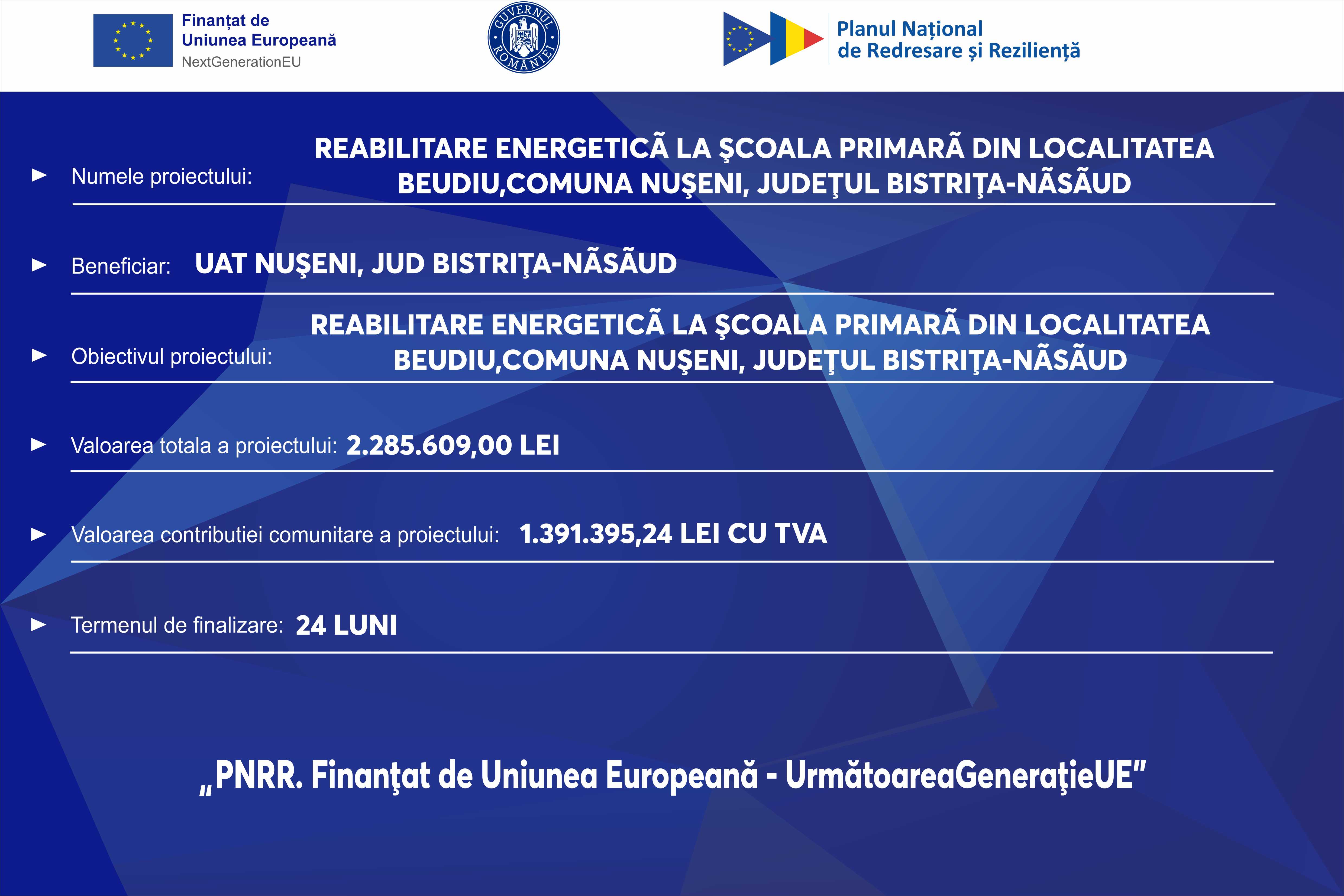 Panou temporar PNRR de 300x200 cm, nexyprint.ro